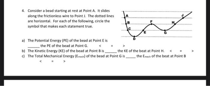 4. Consider a bead starting at rest at Point A. It | Chegg.com