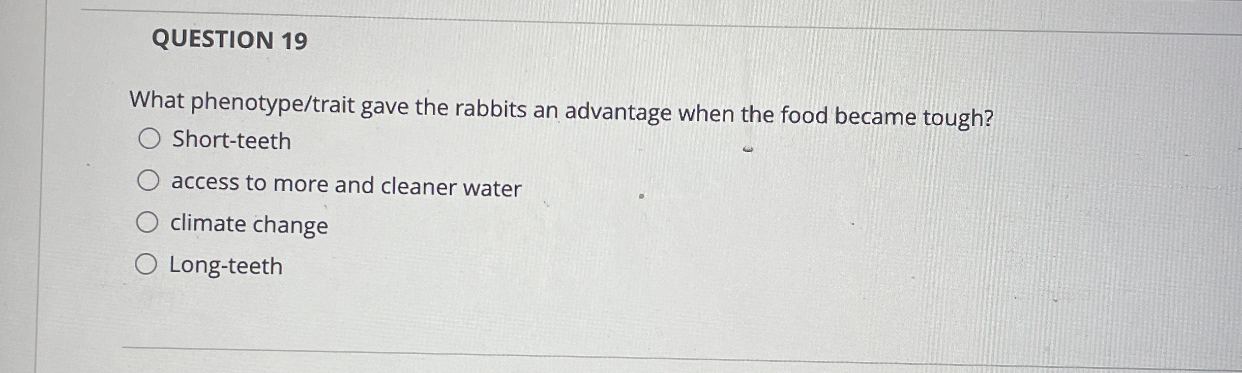 Solved QUESTION 19What phenotype/trait gave the rabbits an | Chegg.com