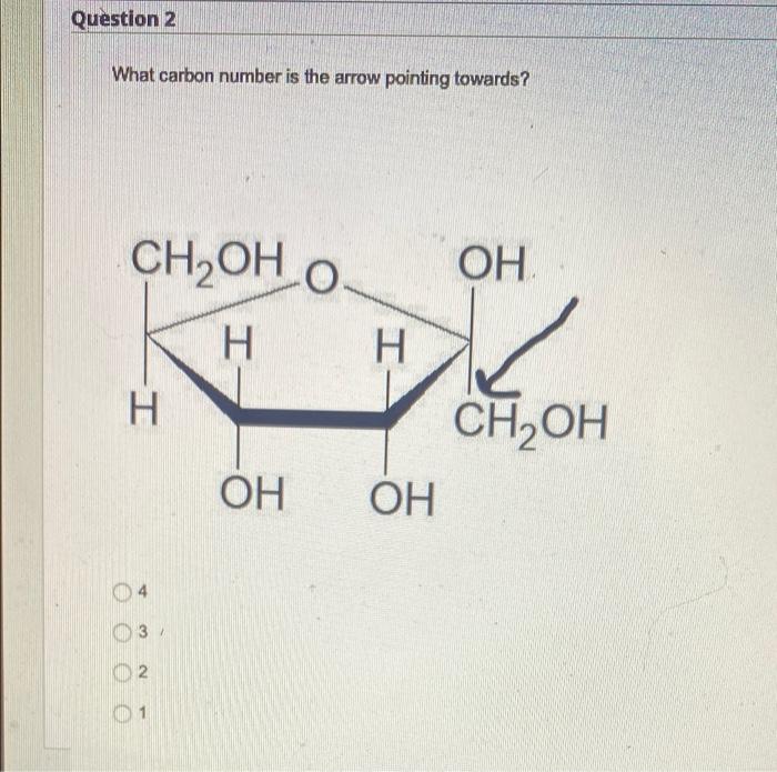 Solved Question 2 What carbon number is the arrow pointing | Chegg.com