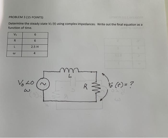 Solved PROBLEM 3 (15 POINTS) Determine the steady state | Chegg.com
