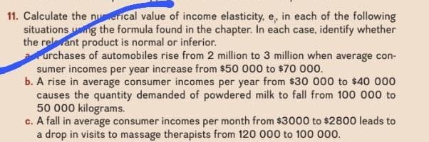 Solved 11. Calculate the numerical value of income | Chegg.com