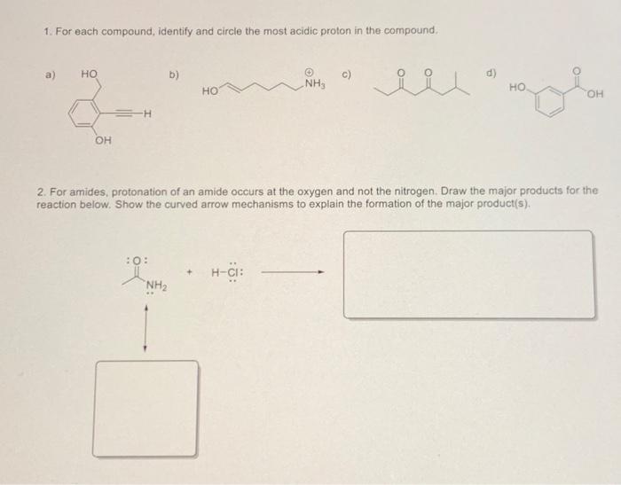 Solved For each compound, identify and circle the most | Chegg.com