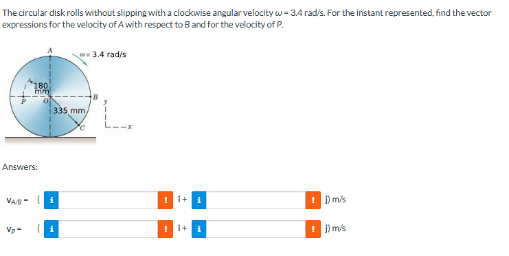 Solved The circular disk rolls without slipping with a | Chegg.com