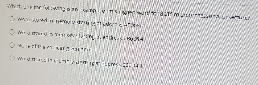 Solved Which one the following is an example of misaligned | Chegg.com