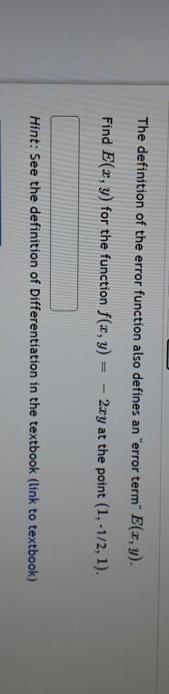The definition of the error function also defines an | Chegg.com