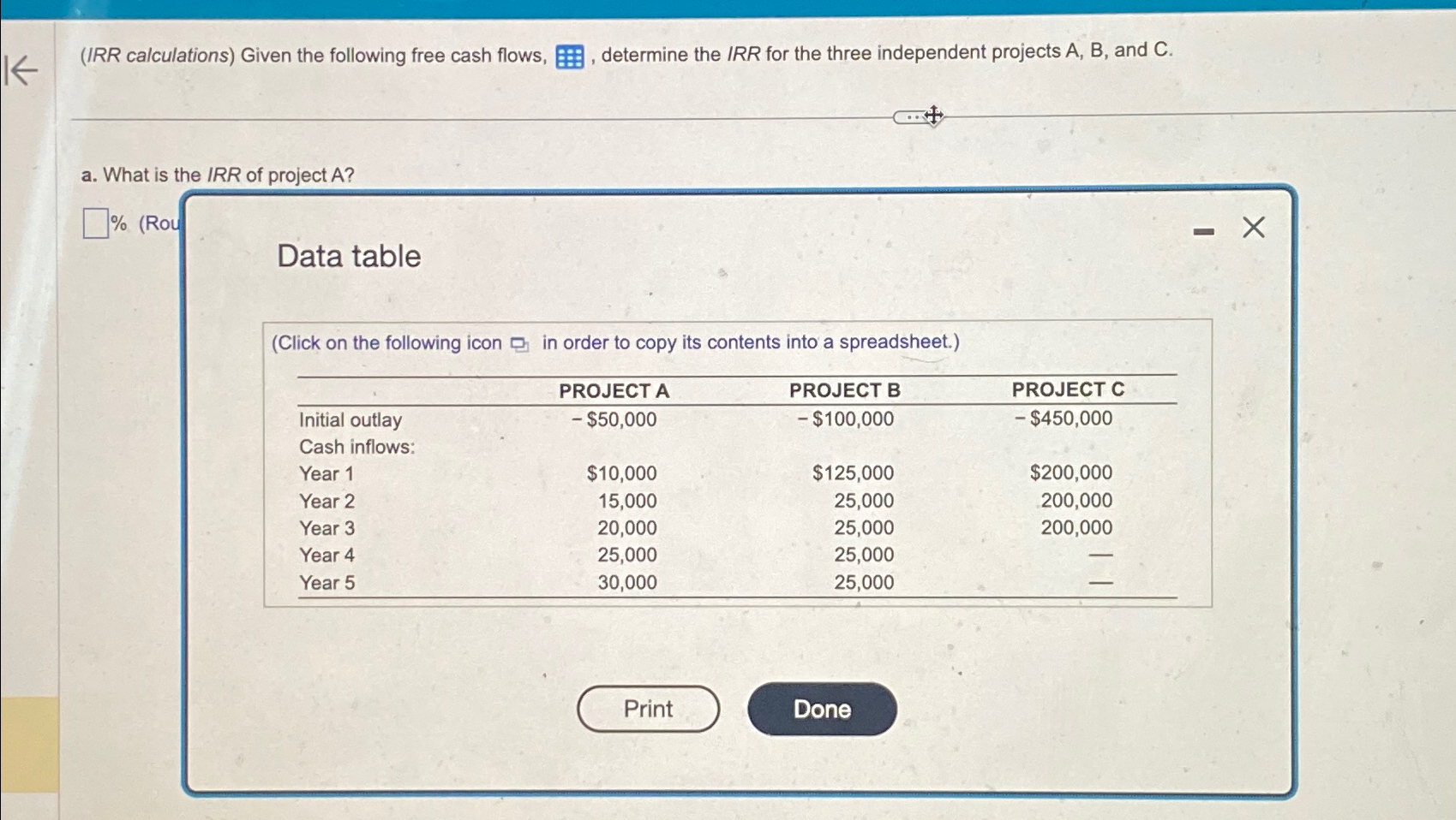 Solved (IRR calculations) ﻿Given the following free cash | Chegg.com