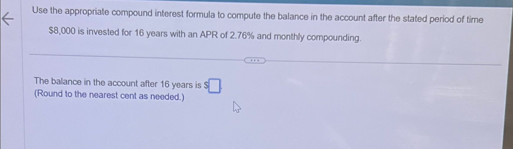 Solved Use the appropriate compound interest formula to | Chegg.com
