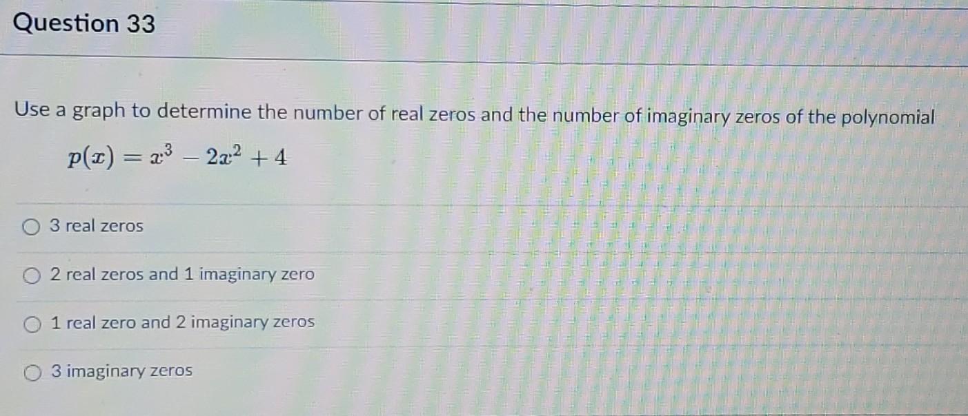 Solved Question 33 Use a graph to determine the number of | Chegg.com
