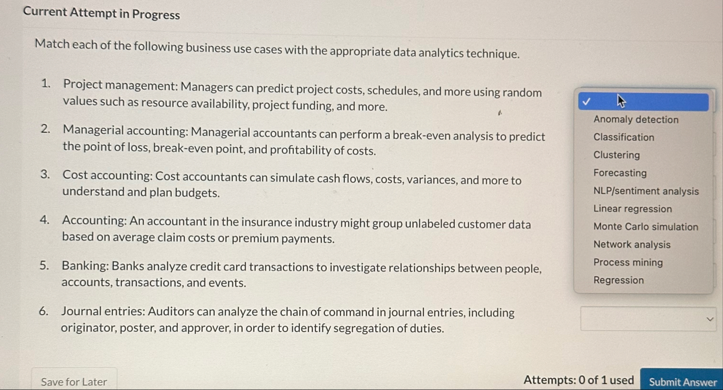 Solved Current Attempt in ProgressMatch each of the | Chegg.com
