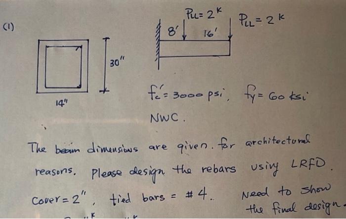 Solved The beam dimensions are given. for architectural | Chegg.com
