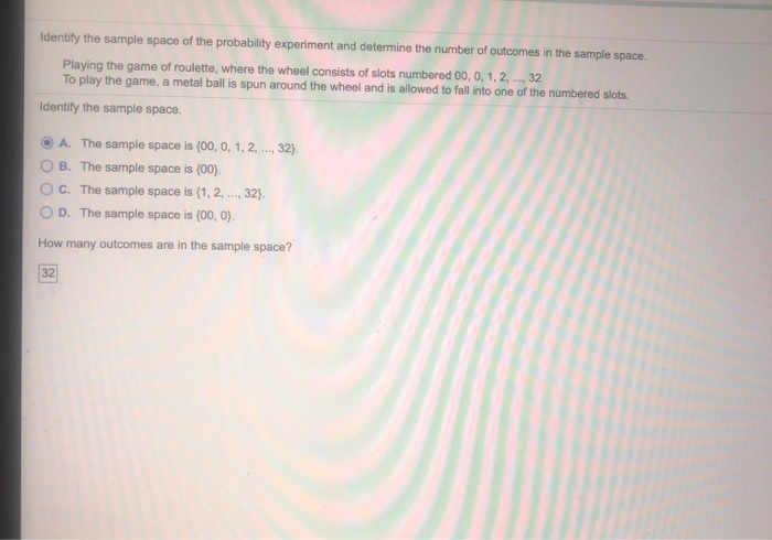 Solved Identify the sample space of the probability | Chegg.com