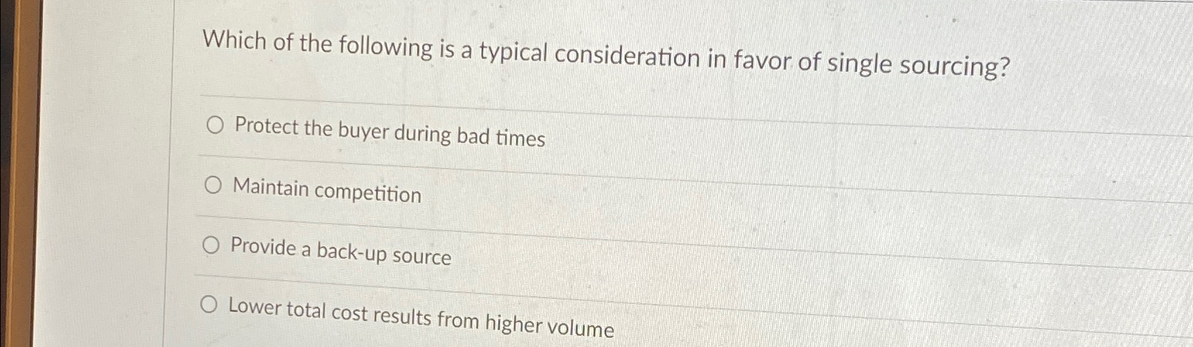 Solved Which of the following is a typical consideration in | Chegg.com