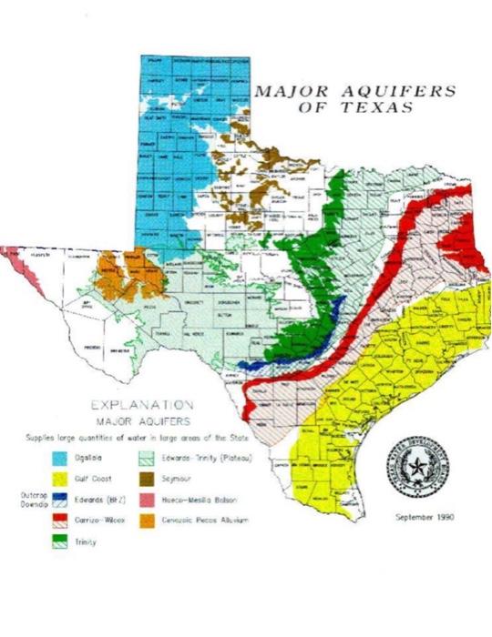 Solved MAJOR AQUIFERS OF TEXAS EXPLANATION MAJOR AQUIFERS | Chegg.com