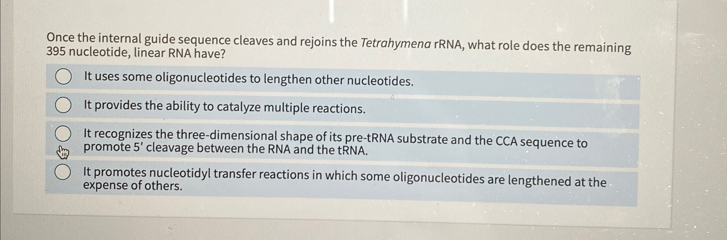 Solved Once the internal guide sequence cleaves and rejoins | Chegg.com