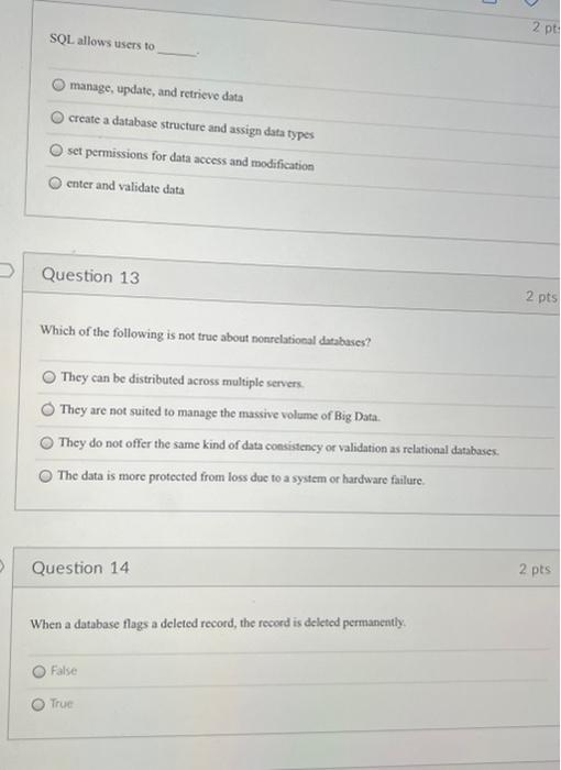 Solved When determining fields in a database table, you | Chegg.com