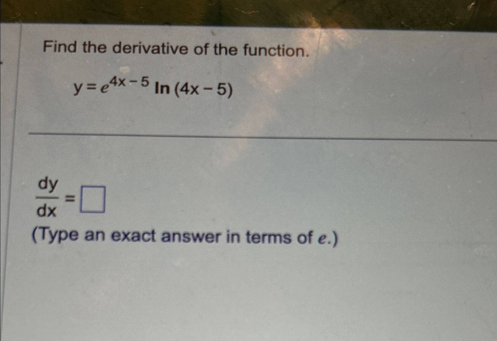 Solved Find the derivative of the | Chegg.com