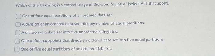 Solved Which of the following is a correct usage of the word | Chegg.com