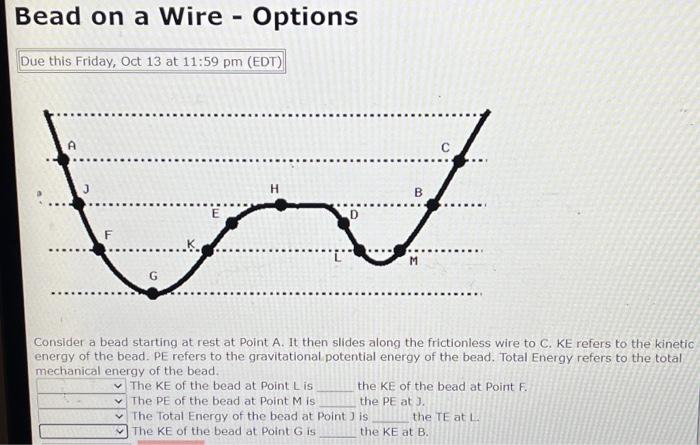 Solved Consider a bead starting at rest at Point A. It then | Chegg.com
