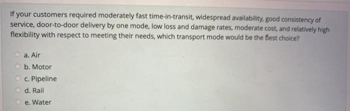 Solved If your customers required moderately fast | Chegg.com