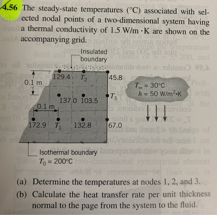 Solved 4.56 The steady-state temperatures (°C) associated | Chegg.com