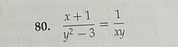 Solved 80. y2−3x+1=xy1 | Chegg.com