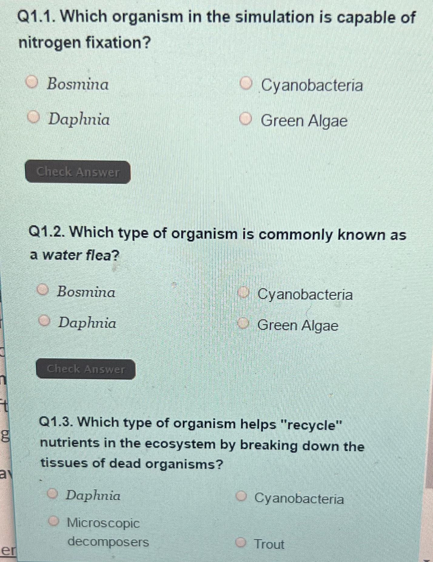 Solved Q1.1. ﻿Which organism in the simulation is capable of | Chegg.com