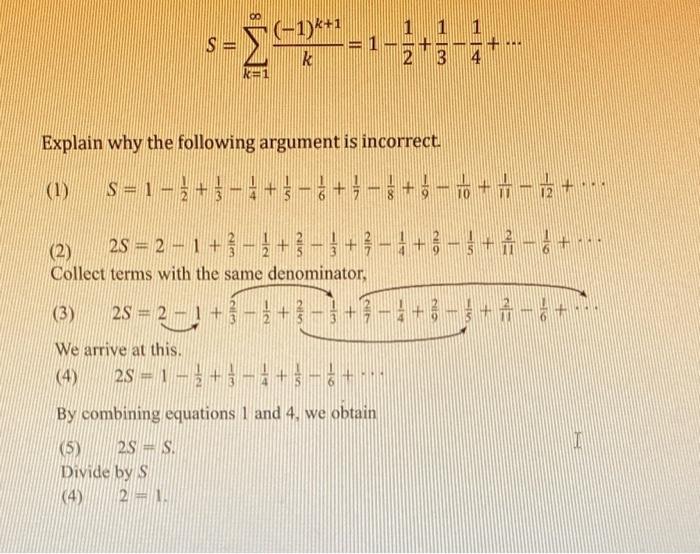 Solved show why the argument is incorrect, I already know | Chegg.com