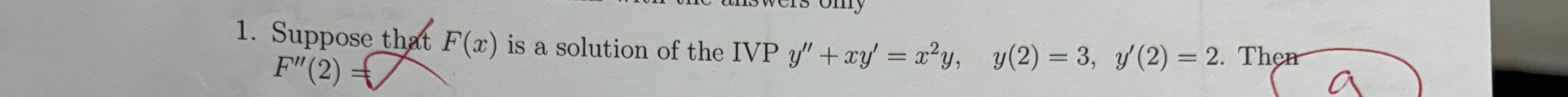 Solved Suppose thatt F(x) ﻿is a solution of the IVP | Chegg.com