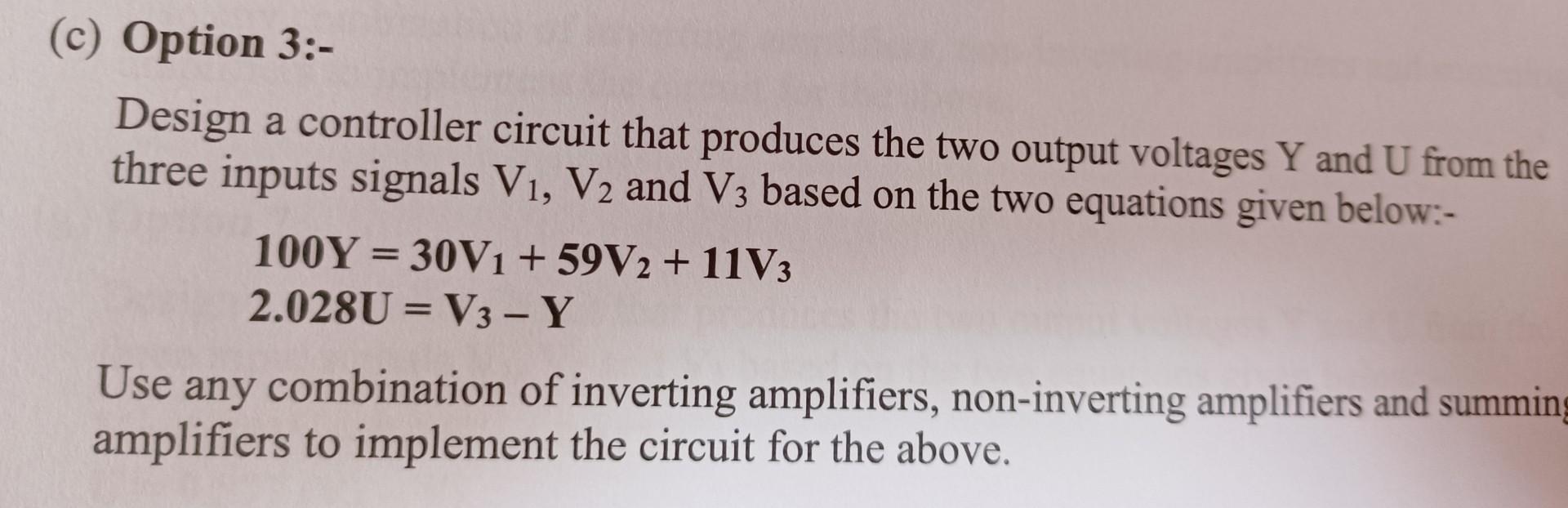 Solved Design a controller circuit that produces the two | Chegg.com