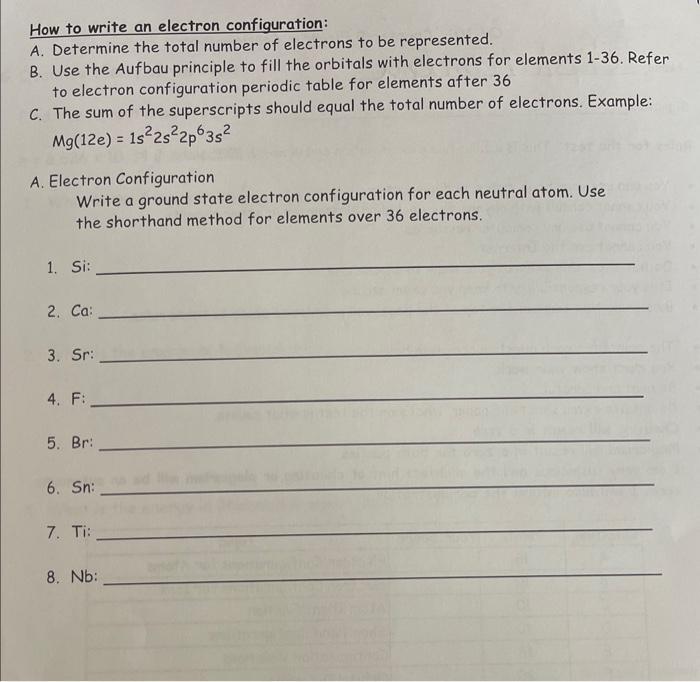 Solved How to write an electron configuration: A. Determine | Chegg.com