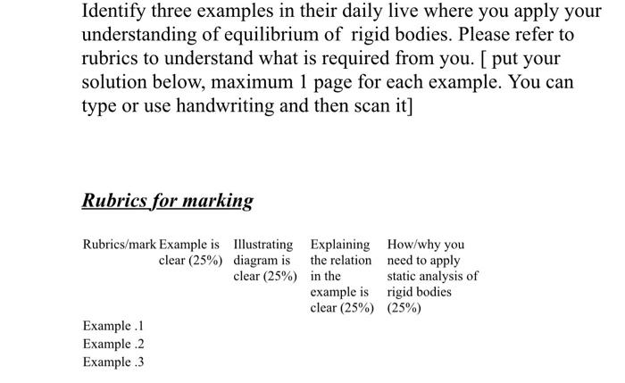 Solved Identify three examples in their daily live where you | Chegg.com