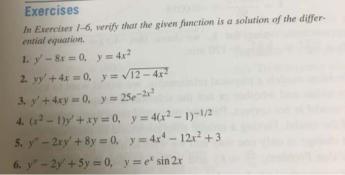 Solved Exercises In Exercises 1-6, verify that the given | Chegg.com
