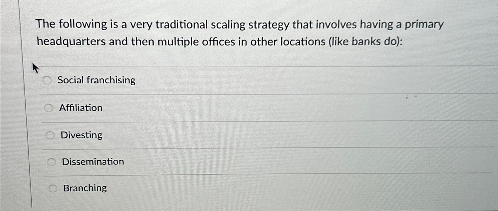Solved The following is a very traditional scaling strategy | Chegg.com