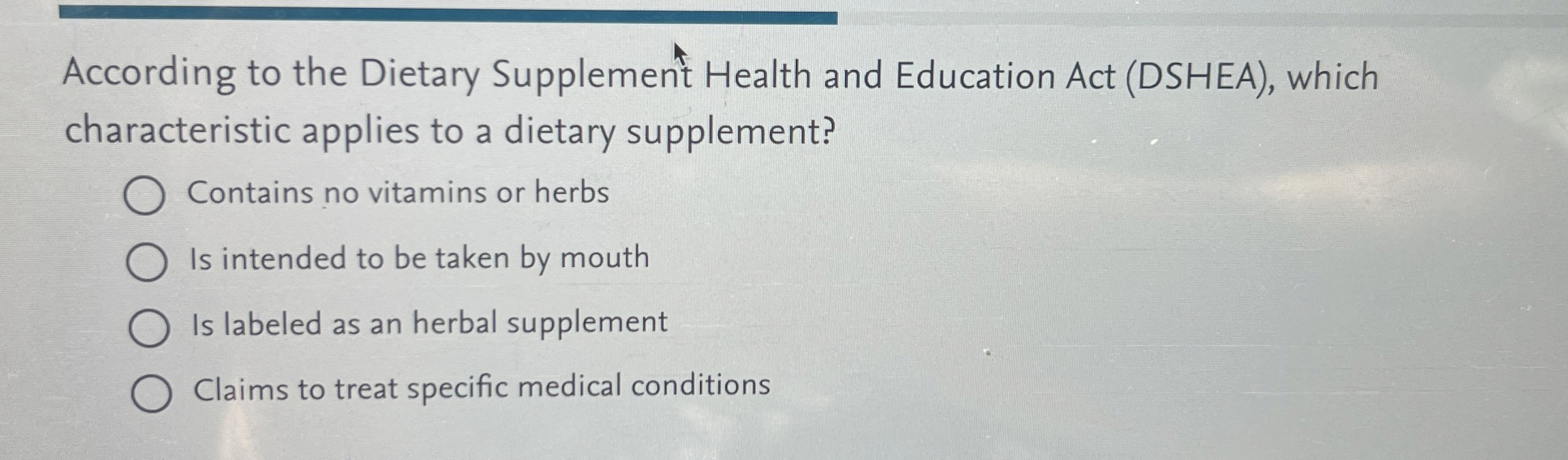 Solved According to the Dietary Supplement Health and | Chegg.com