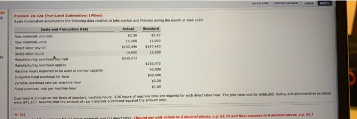 Solved CALCULATOR RACE NEET ts D Problem 24-02A (Part Level | Chegg.com