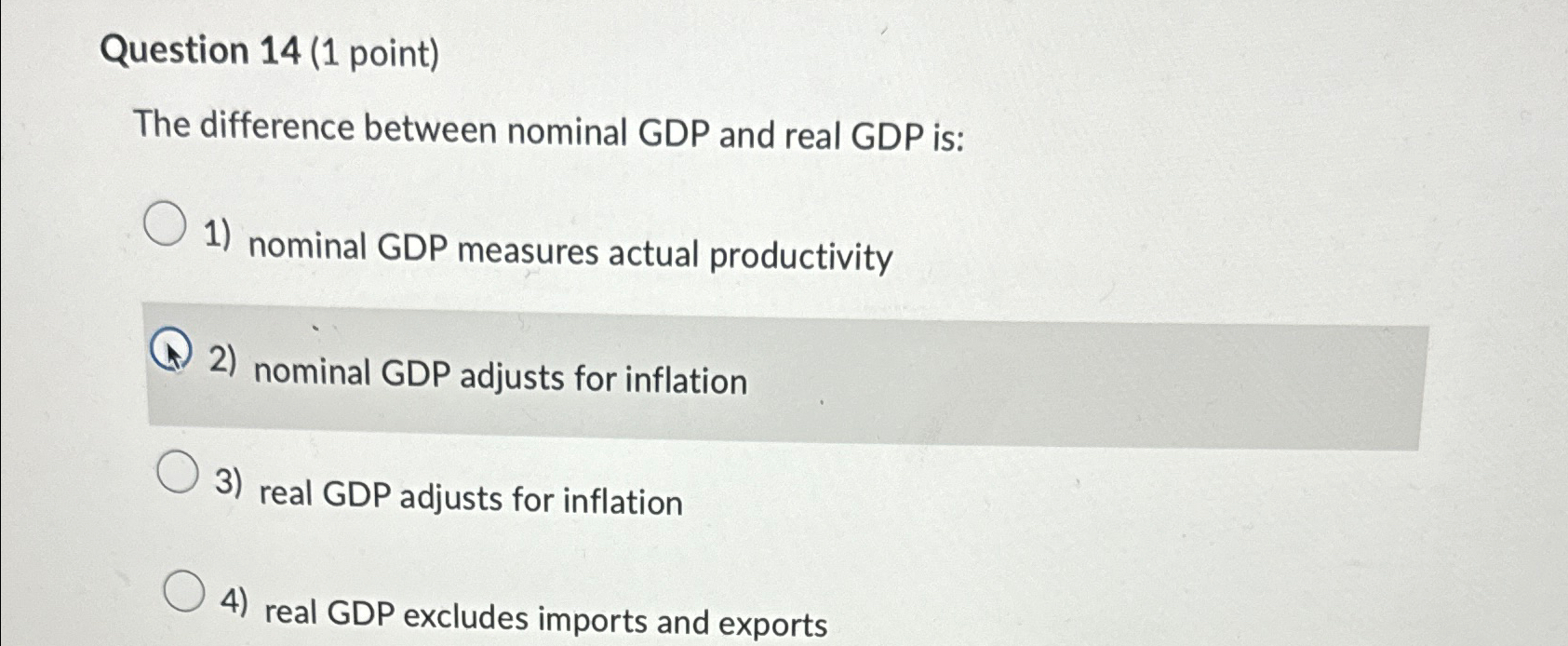 Solved Question 14 (1 ﻿point)The difference between nominal | Chegg.com