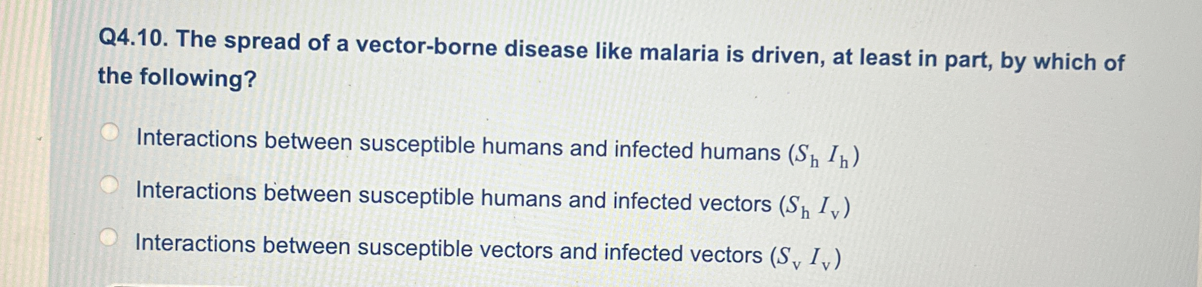Solved Q4.10. ﻿The spread of a vector-borne disease like | Chegg.com