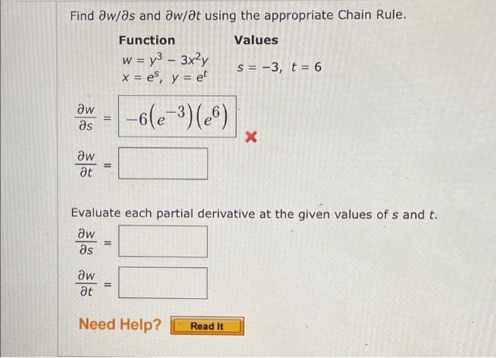 Solved Find dw/ds and dw/dt using the appropriate Chain | Chegg.com