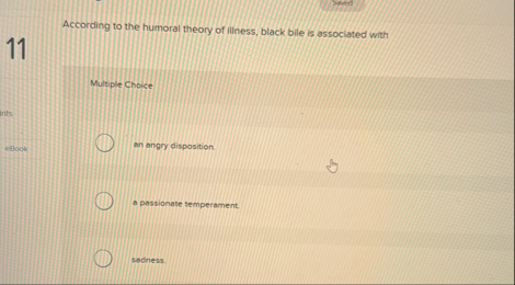 Solved SpetdAccording to the humoral theory of iliness, | Chegg.com