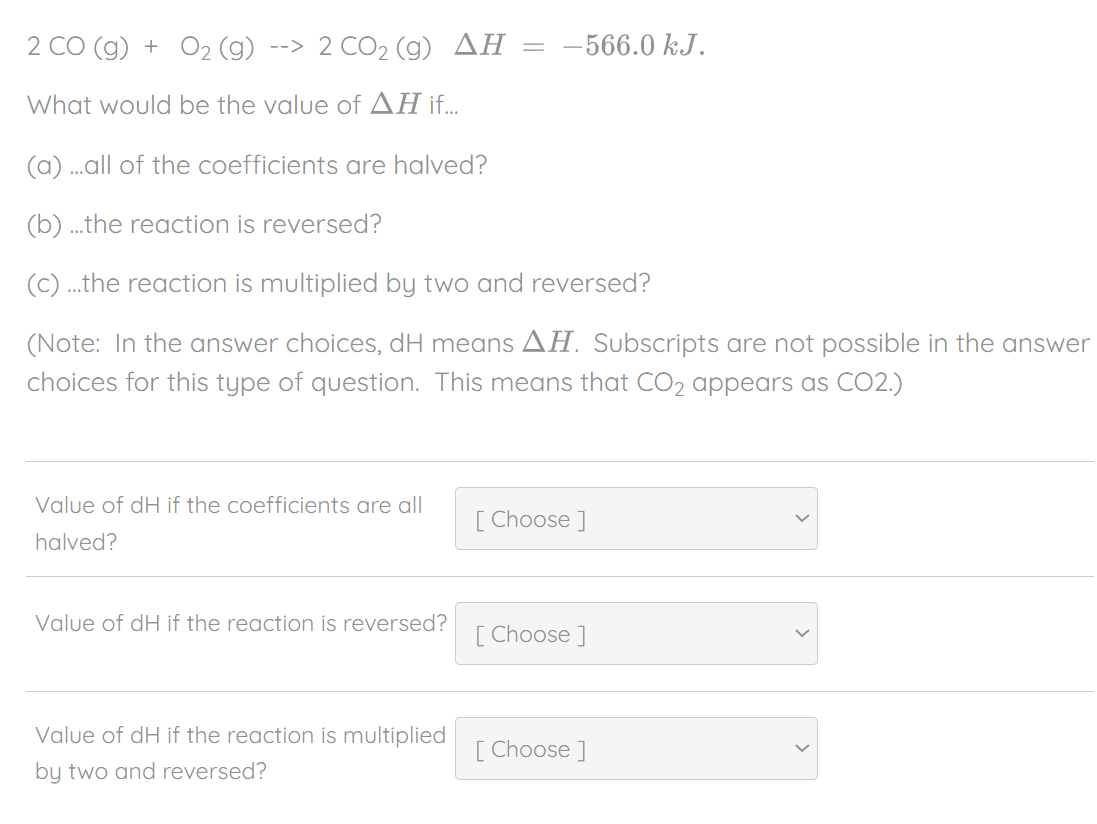 Solved 2CO(g)+O2(g)-→2CO2(g)ΔH=-566.0kJWhat would be ﻿the | Chegg.com