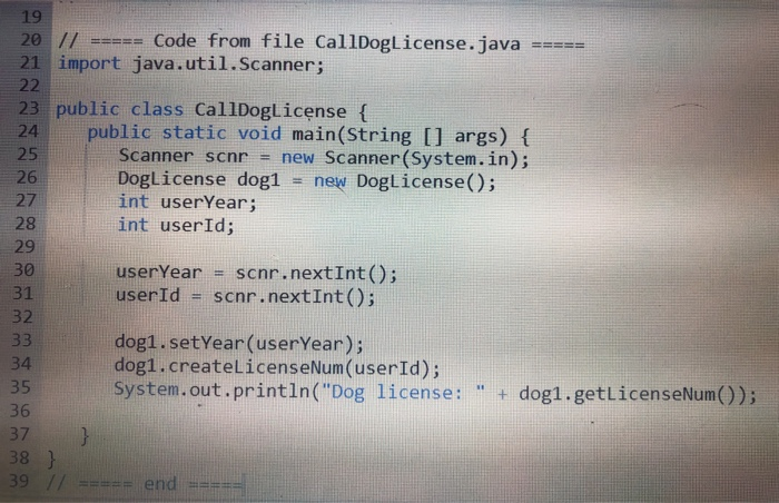 Solved Define The Missing Method Licensenum Is Created As 