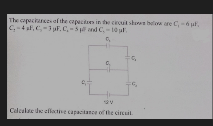 Solved The capacitances of the capacitors in the circuit | Chegg.com