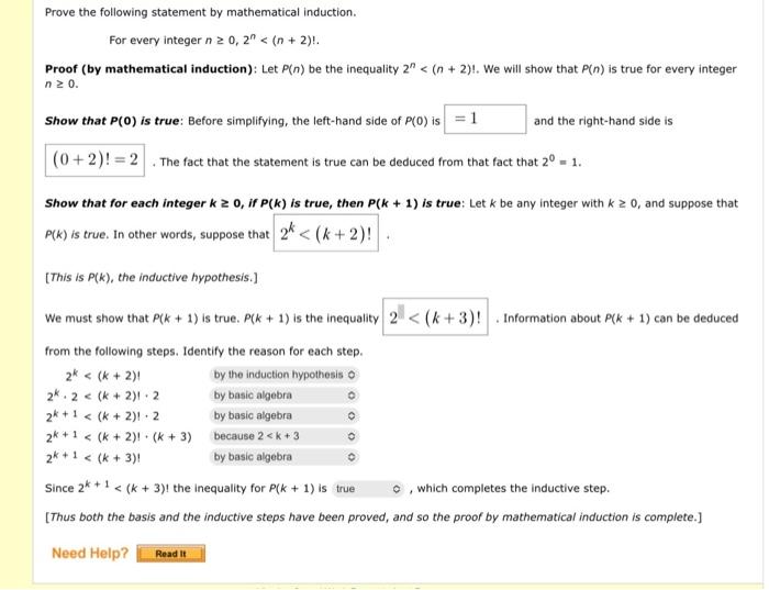 Solved Prove The Following Statement By Mathematical 