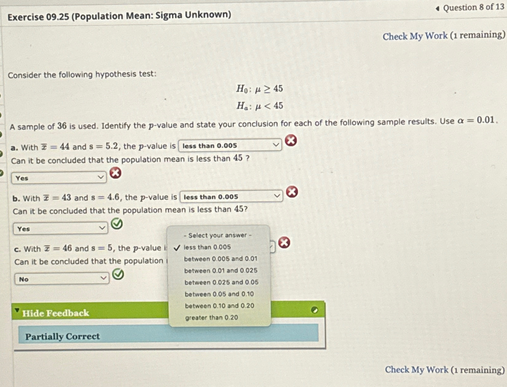 Solved Exercise 09.25 (Population Mean: Sigma | Chegg.com