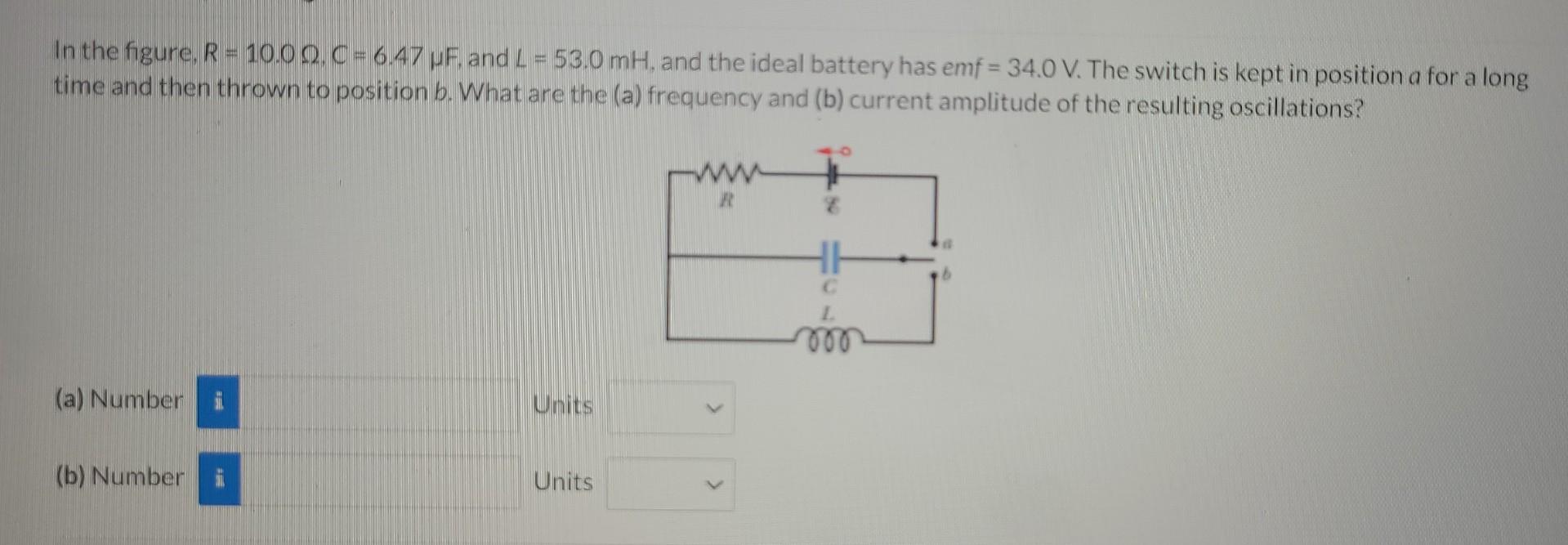 Solved In an oscillating LC circuit, L=1.32mH and C=5.47μF. | Chegg.com