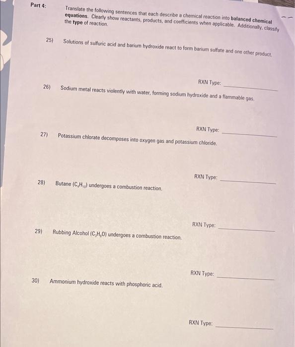 Solved Part 4: Translate the following sentences that each | Chegg.com