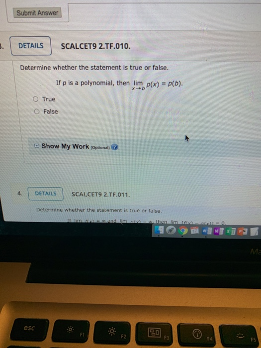 Solved Submit Answer s. DETAILS SCALCET9 2.TF.010. Determine | Chegg.com Solved Submit Answer s. DETAILS SCALCET9 2.TF.010. Determine | Chegg.com