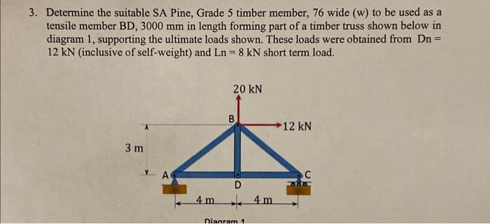 Solved Determine the suitable SA Pine, Grade 5 timber | Chegg.com