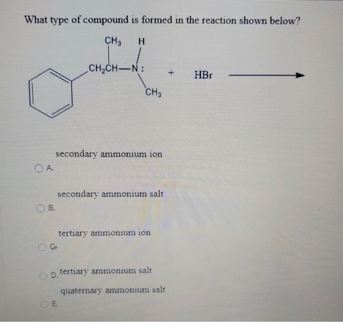 Solved What type of compound is formed in the reaction shown | Chegg.com