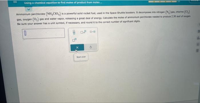 Solved Ammonium perchlorate (NH4ClO4) is a powerful solid | Chegg.com